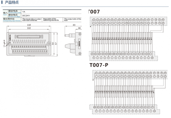 Cầu đấu (Terminal block) 32 bit input/output Siron T007/T007-P - Sơn ...